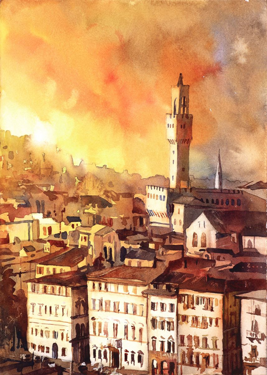 'Venice Italy sunset art' Poster, picture, metal print, paint by Ryan ...