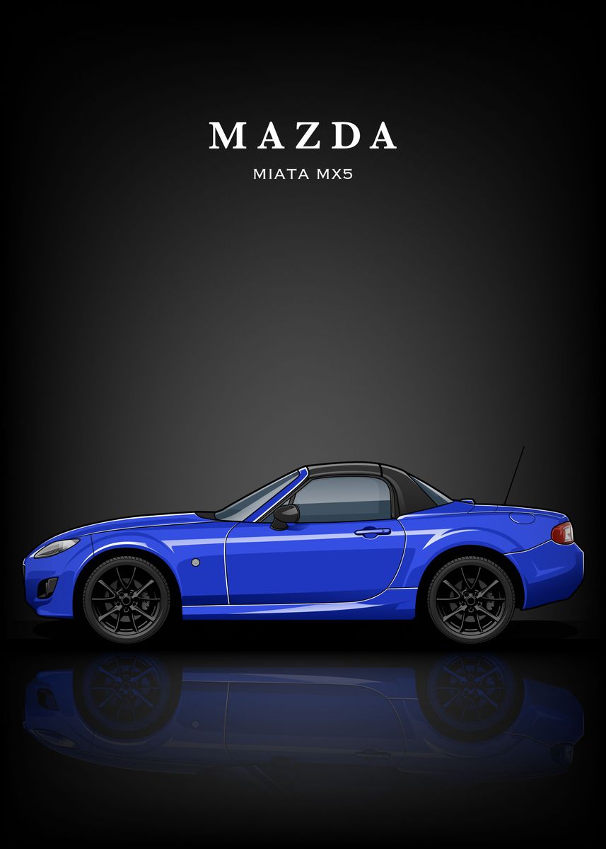 'Miata MX5 Mazda' Poster, picture, metal print, paint by Deeo | Displate