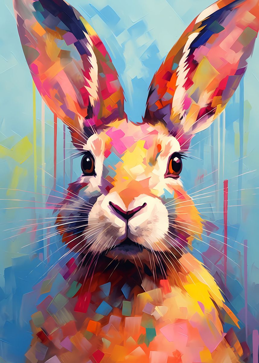 Abstract Rabbit Art