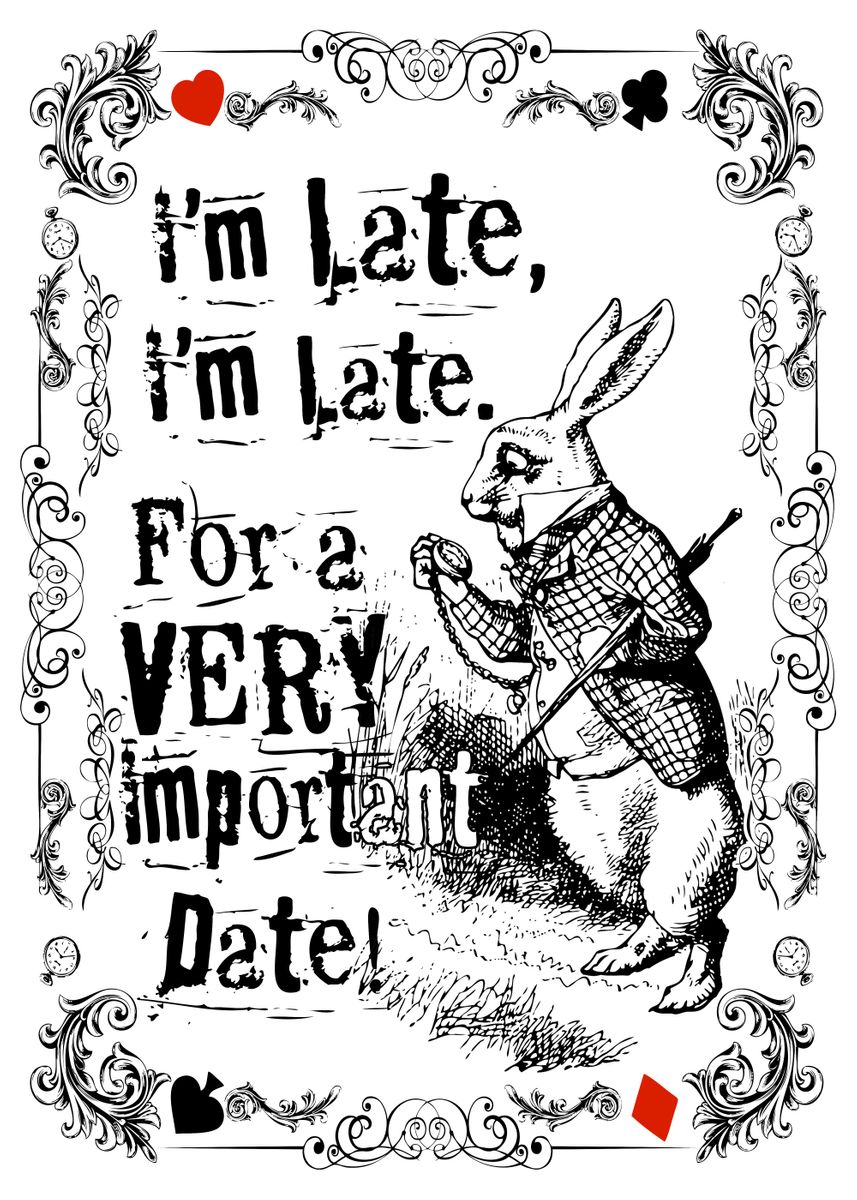 'Late White Rabbit' Poster, picture, metal print, paint by Ludo Enko ...