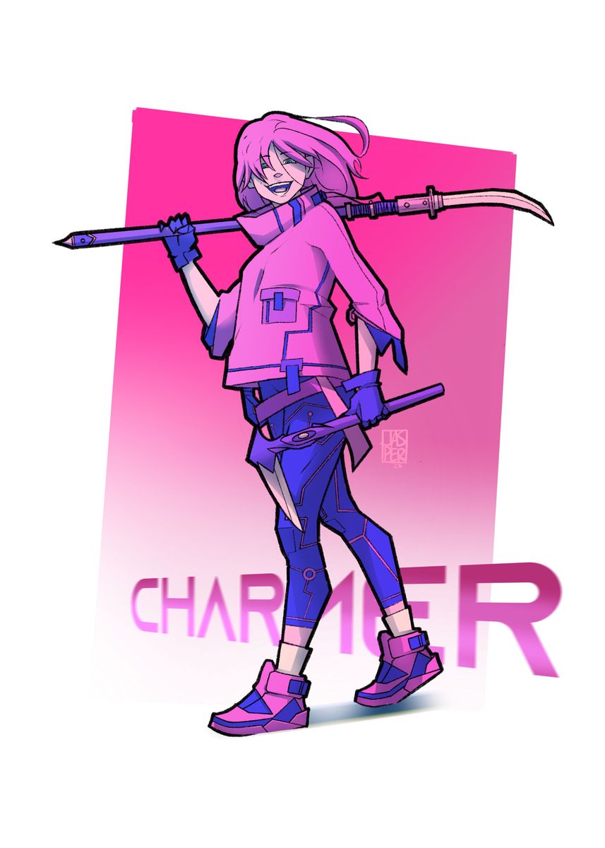 'anime girl with weapons' Poster by JAZBA | Displate