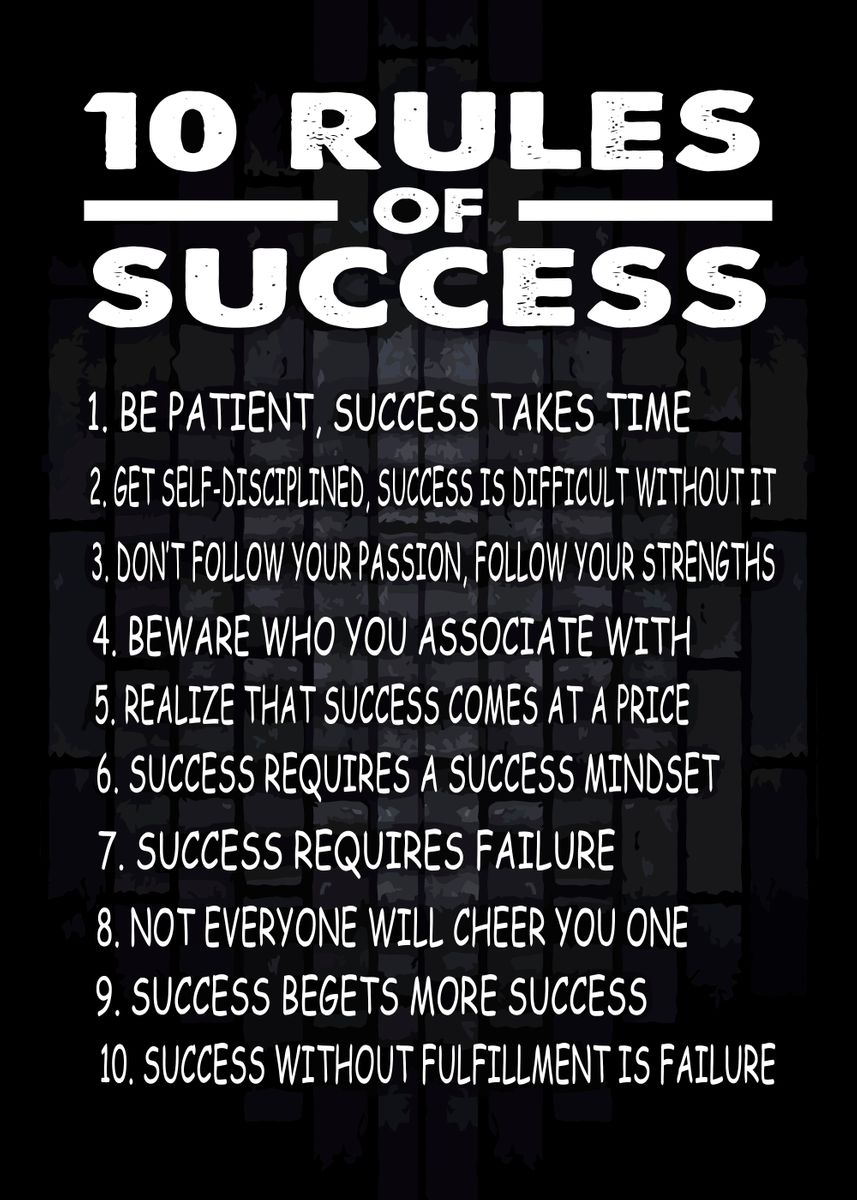 '10 Rules for Success' Poster by nhivivuha | Displate