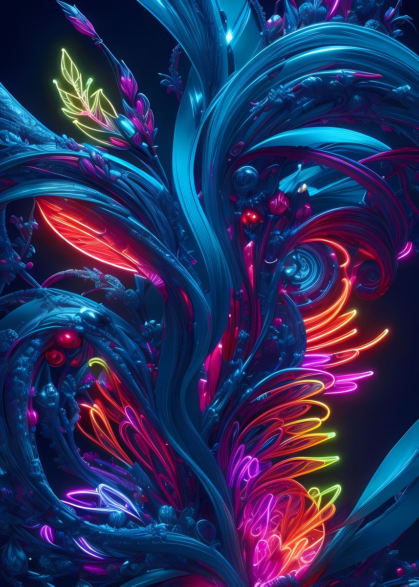 'Nature on Neon' Poster by Evanz Tampubolon | Displate