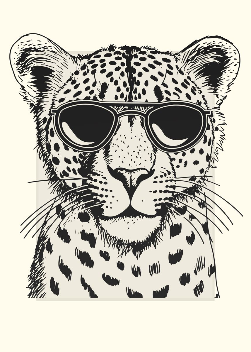 'Cheetah Illustration' Poster by Rafael Dxgn | Displate