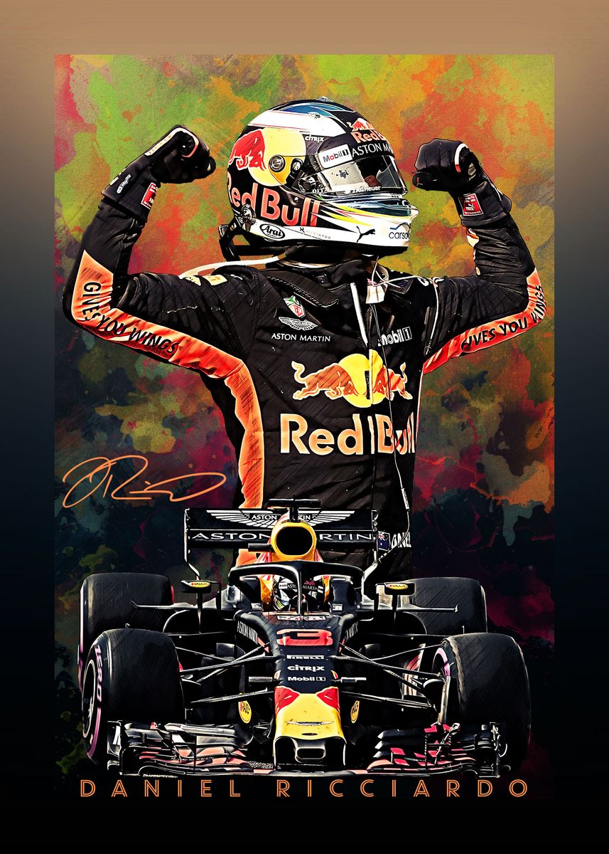 'Daniel Ricciardo' Poster by Tom Hiddleston | Displate