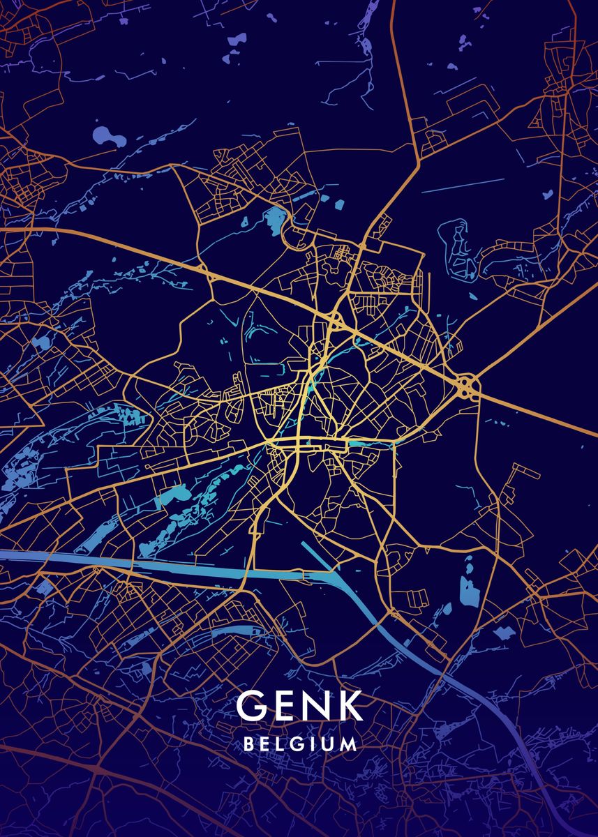 'Genk Belgium' Poster, picture, metal print, paint by Miracle Studio ...