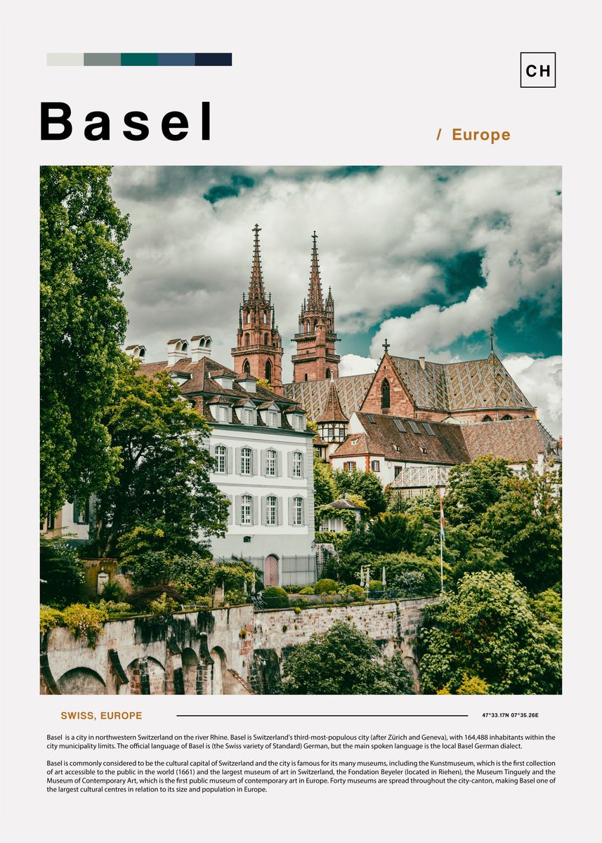 'Basel Landscape Poster' Poster, picture, metal print, paint by ...