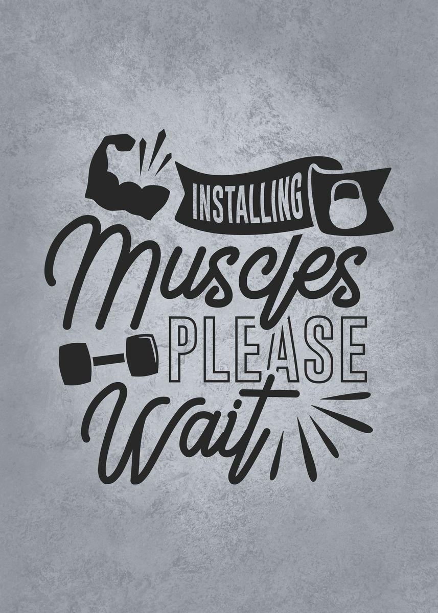 'Installing Muscles' Poster, picture, metal print, paint by GOHAN ...