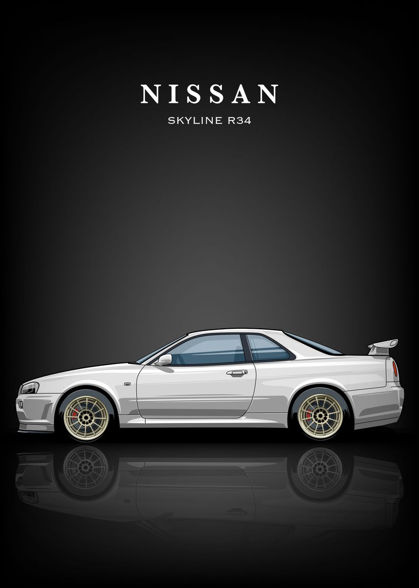 'Skyline GTR R34' Poster by Deeo | Displate