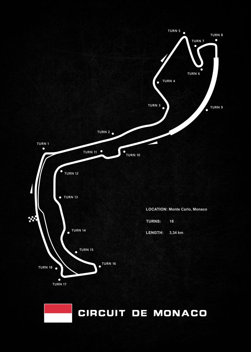 'Monaco Circuit' Poster, picture, metal print, paint by Faissal Thomas ...