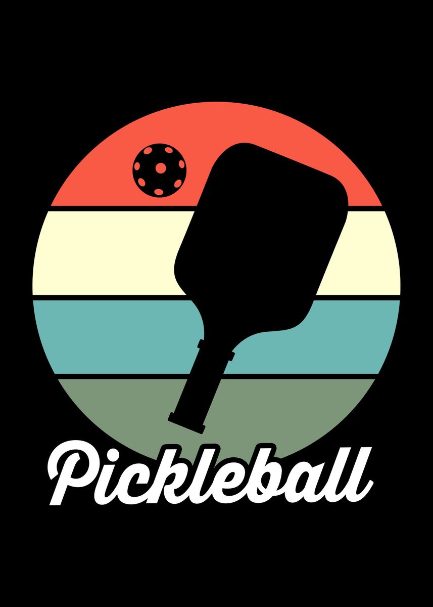 'Retro Pickleball' Poster, picture, metal print, paint by FunnyGifts ...