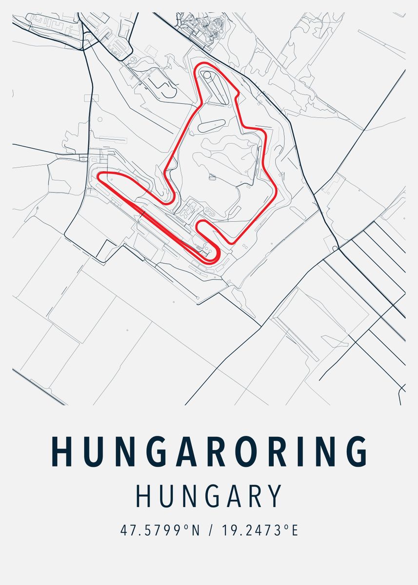 'hungaroring simple map' Poster by Denise Zendejas | Displate