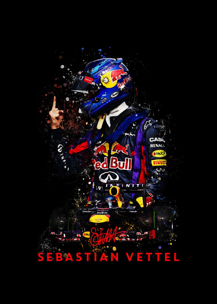 'Sebastian Vettel' Poster by Daisy Donna | Displate