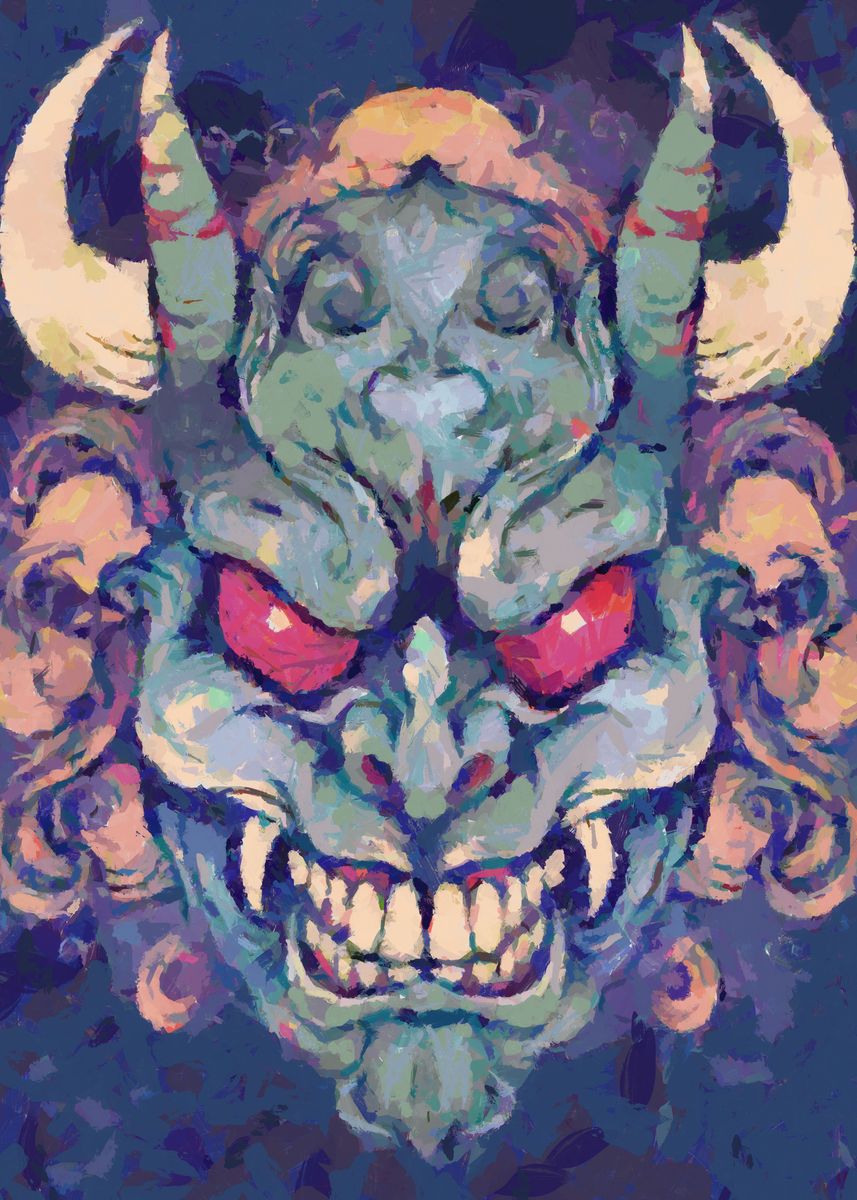 'Mythology evil mask' Poster, picture, metal print, paint by Dark Zeka ...