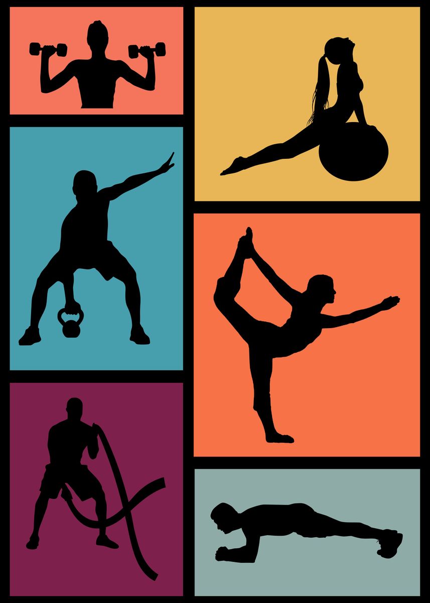 'Fitness Exercise Workout ' Poster by Ba Ab | Displate