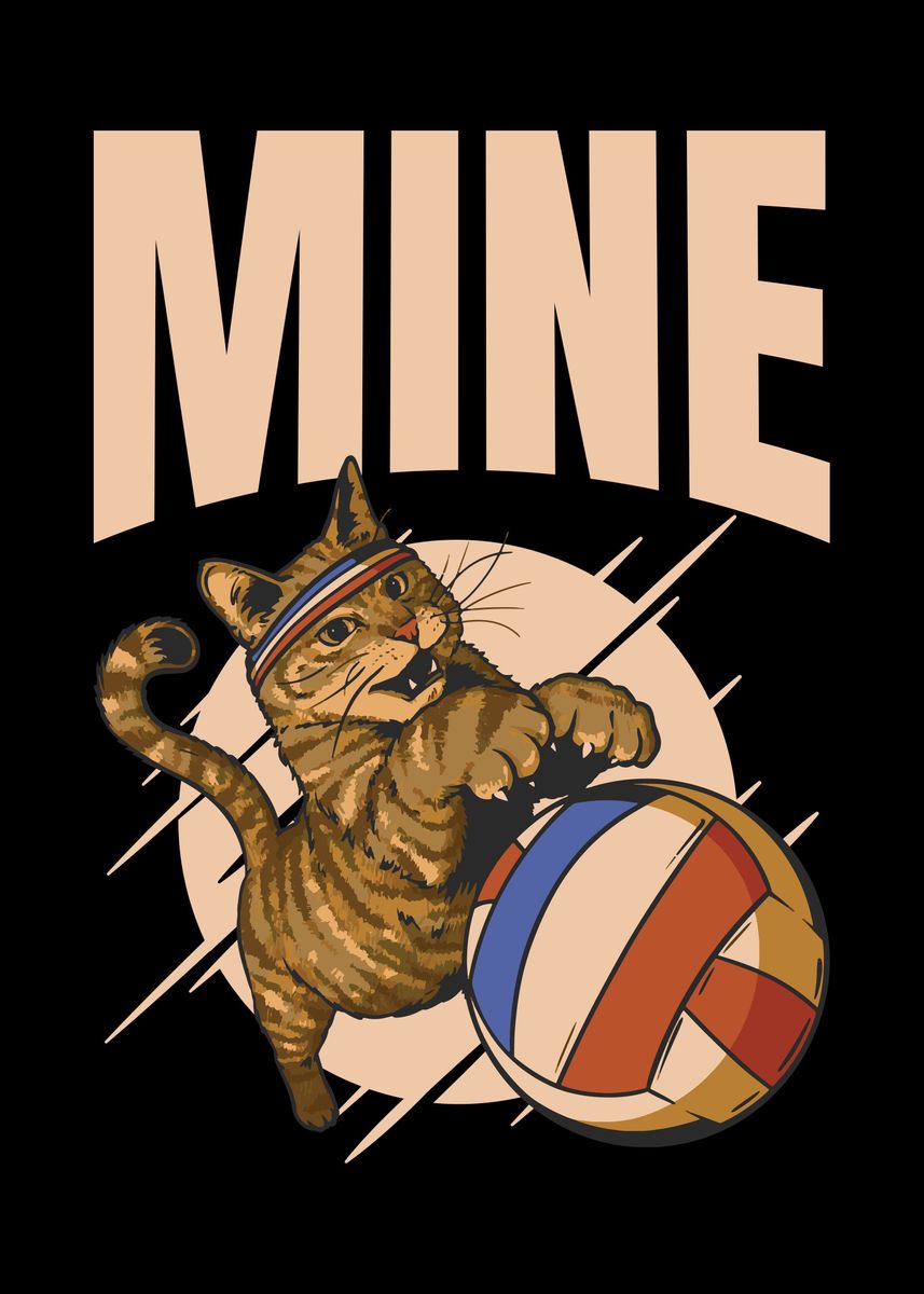 'Mine Volleyball' Poster, picture, metal print, paint by CatRobot | Displate