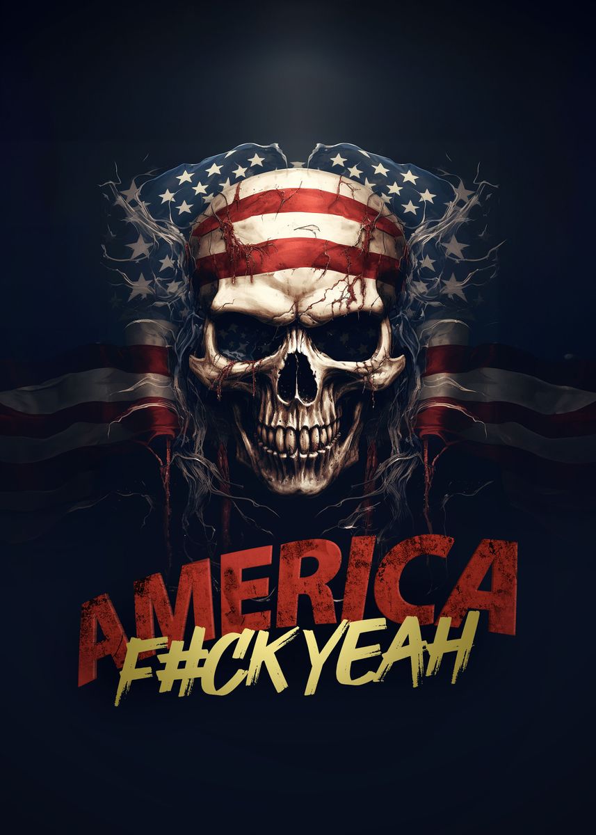'America F Yeah' Poster, picture, metal print, paint by Bruno Macedo ...