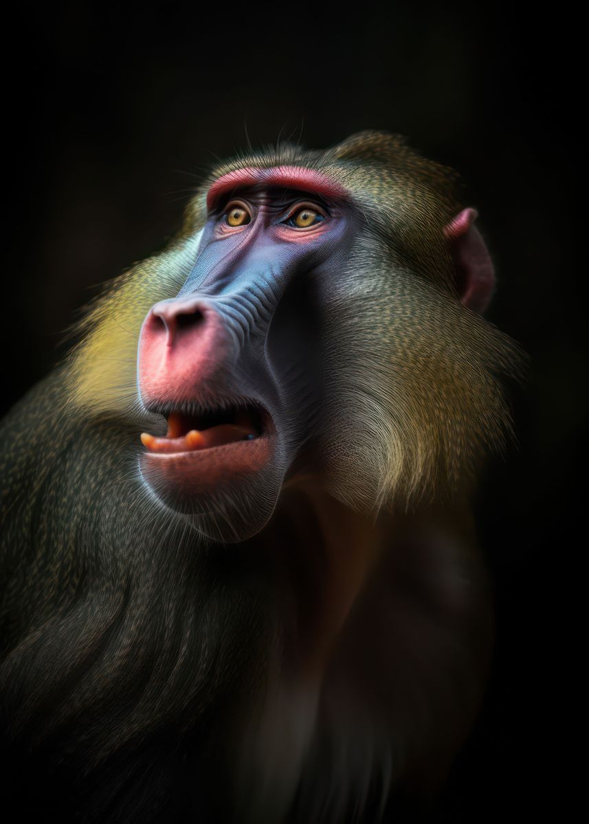 'Gorgeous mandrill' Poster, picture, metal print, paint by Zooscape ...