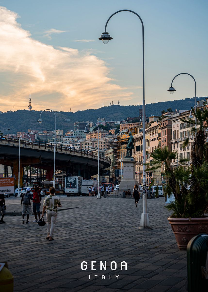 'Genoa' Poster, picture, metal print, paint by Famous City | Displate