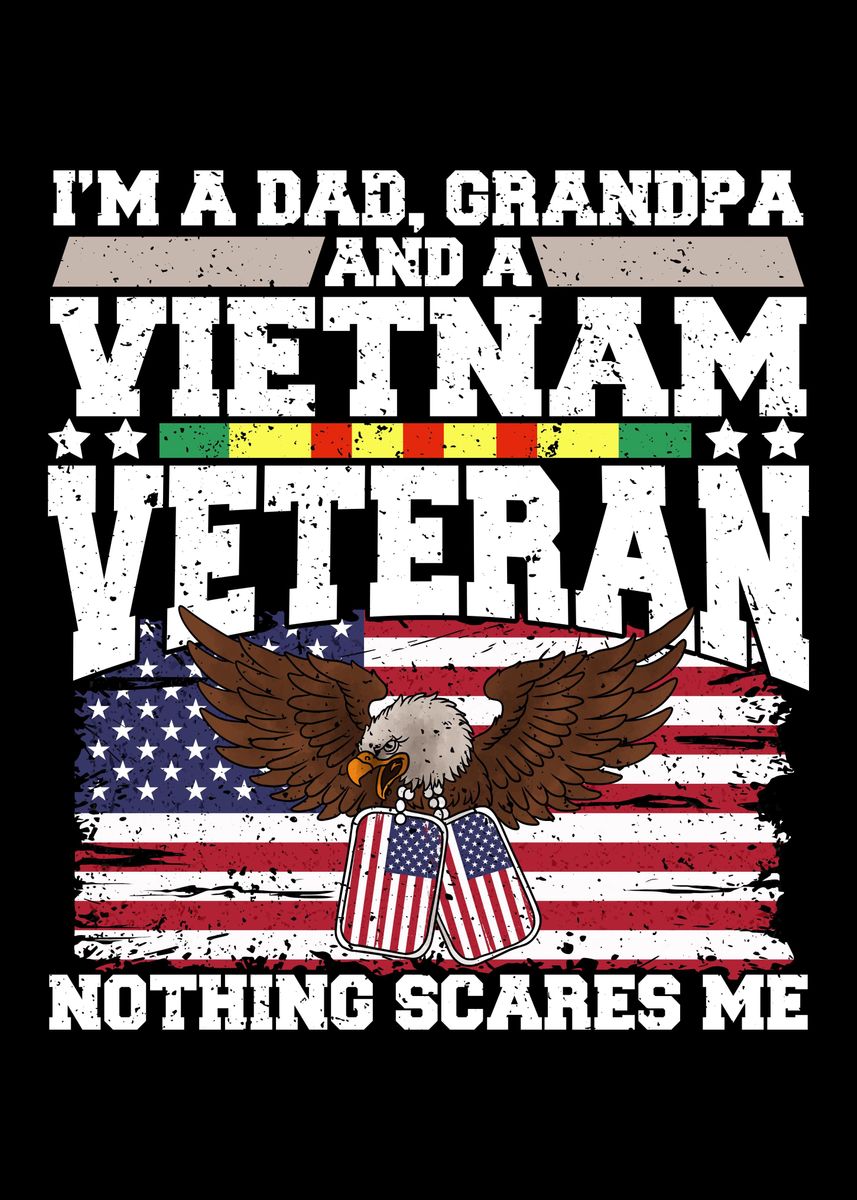'Dad Grandpa Vietnam Vet' Poster, picture, metal print, paint by Hexor | Displate