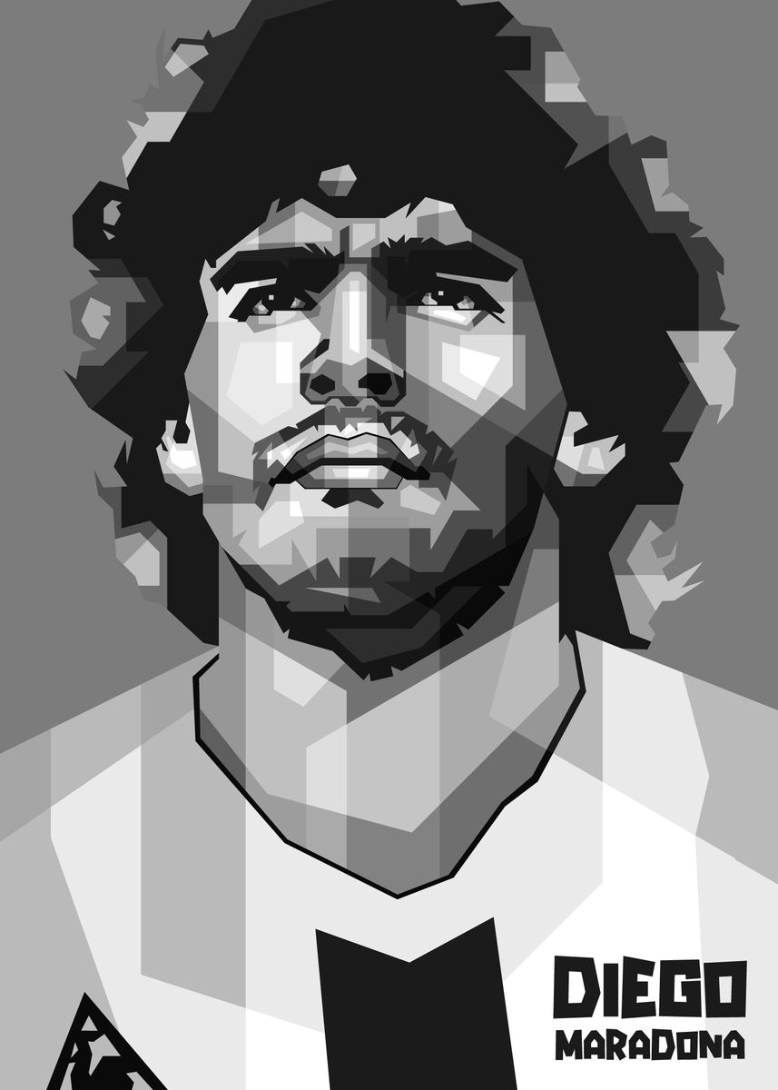 'Diego Maradona Hand of God' Poster, picture, metal print, paint by ...