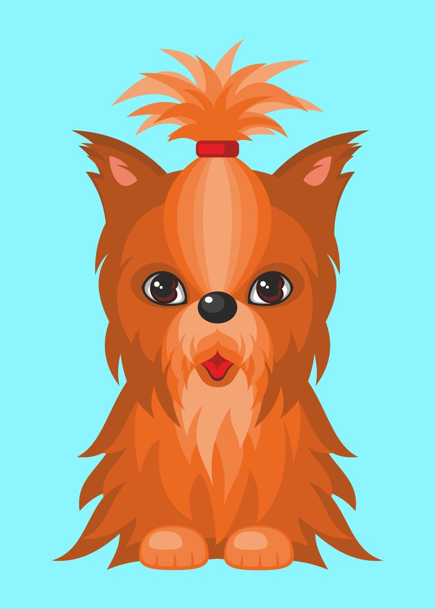 'Cute Yorkshire Terrier ' Poster, picture, metal print, paint by arkitekta | Displate