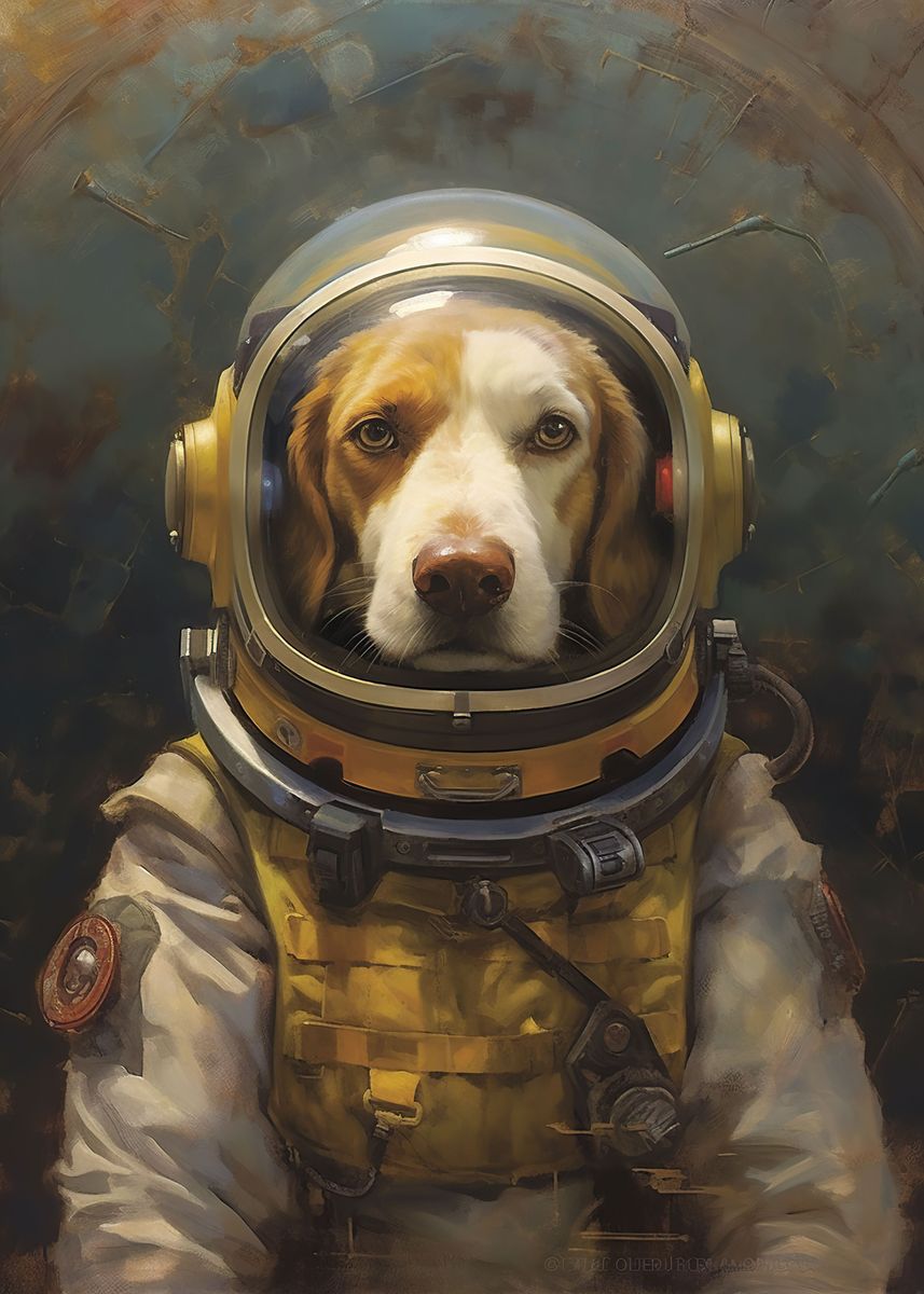 'Canine Cosmonaut Poster' Poster, picture, metal print, paint by AMG ...