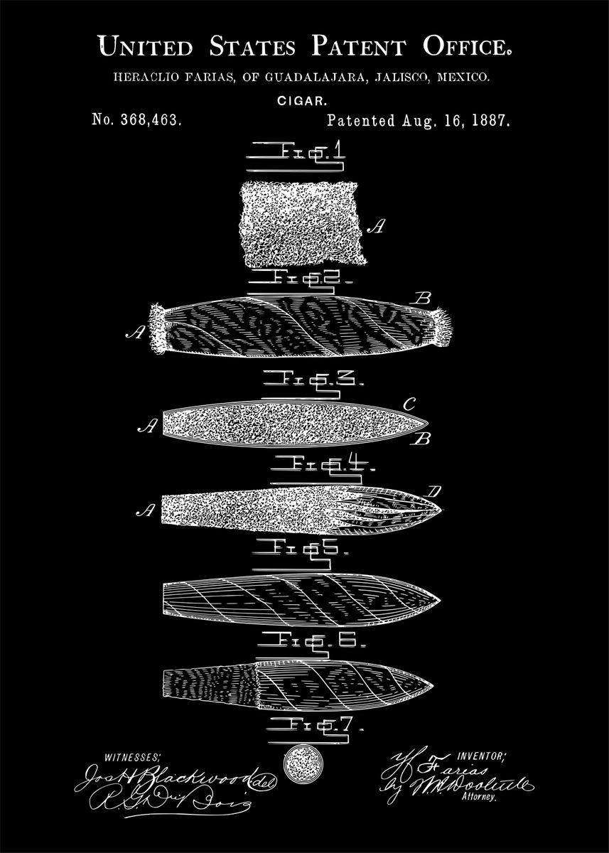 '1887 Cigar Design' Poster, picture, metal print, paint by Sam Kal ...