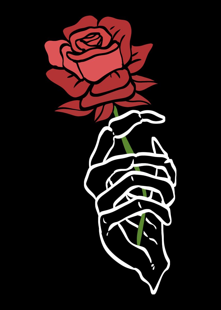 'Hand Skeleton Anthophile O' Poster, picture, metal print, paint by ...