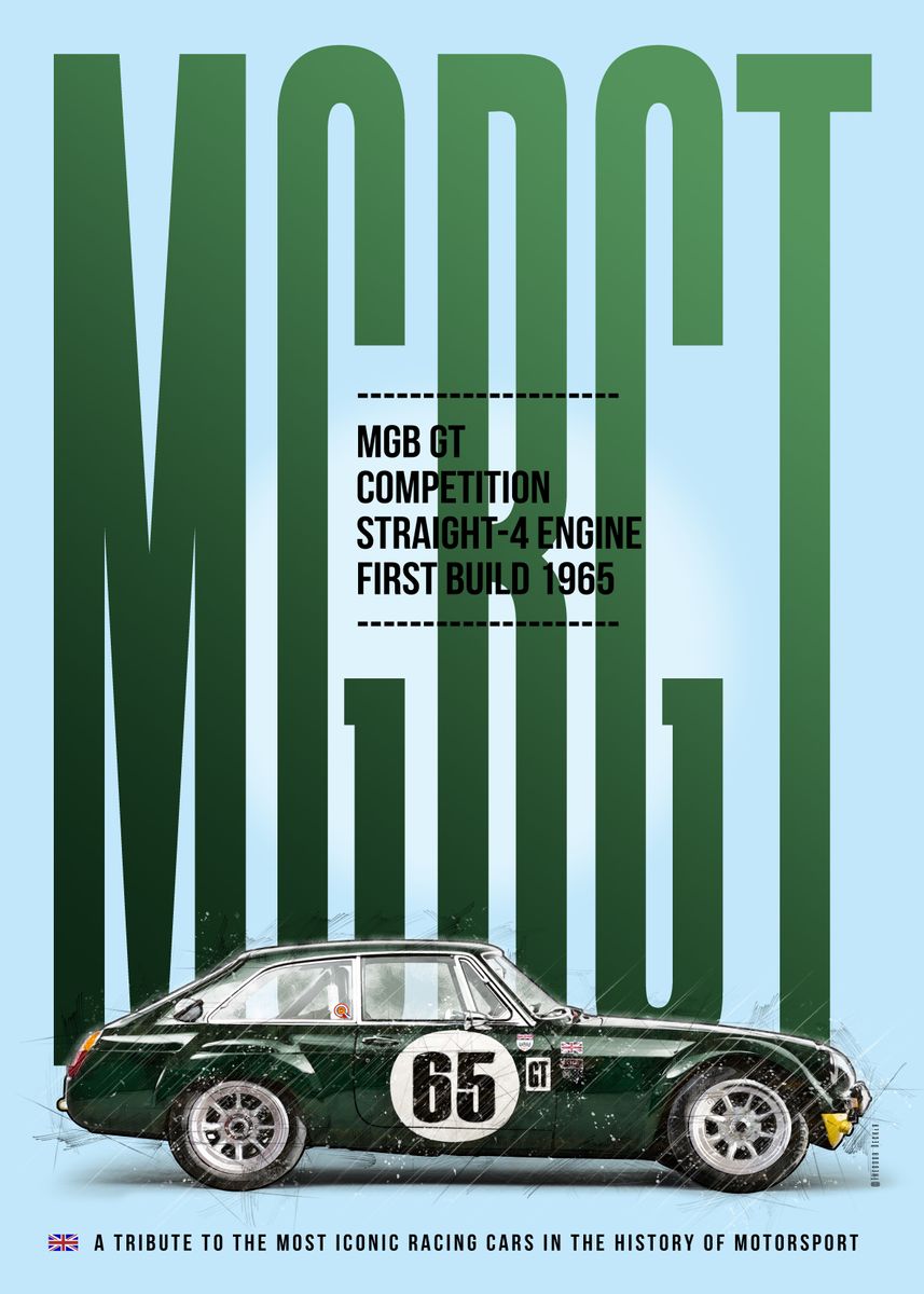 'MGB GT Tribute' Poster, picture, metal print, paint by Theo Decker ...