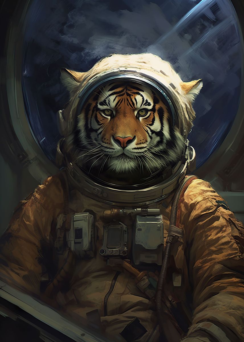 'Feline Astral Explorer' Poster, picture, metal print, paint by IDD ...