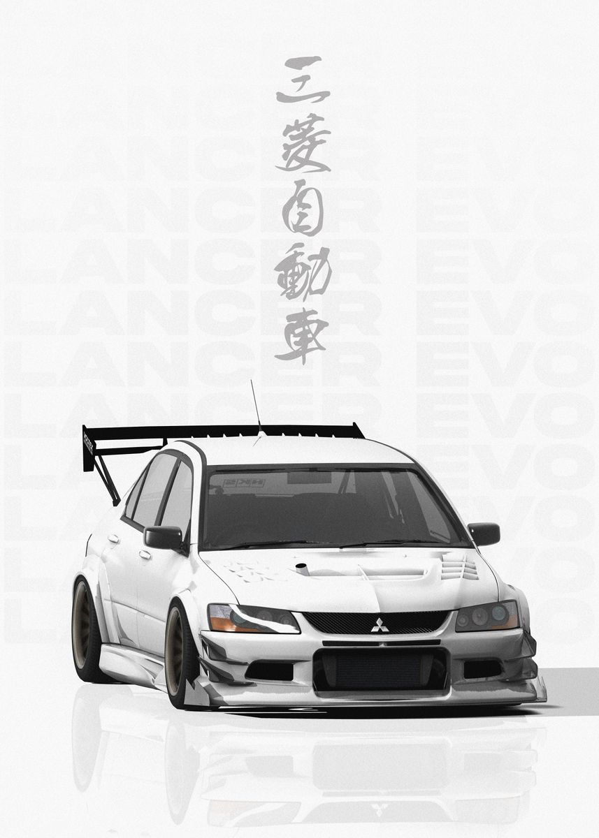 'Mitsubishi Lancer Evo IX' Poster, picture, metal print, paint by ...