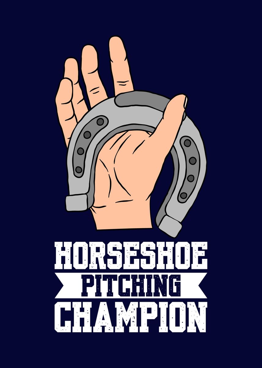 'Funny Horseshoe Pitching' Poster, picture, metal print, paint by MzumO ...