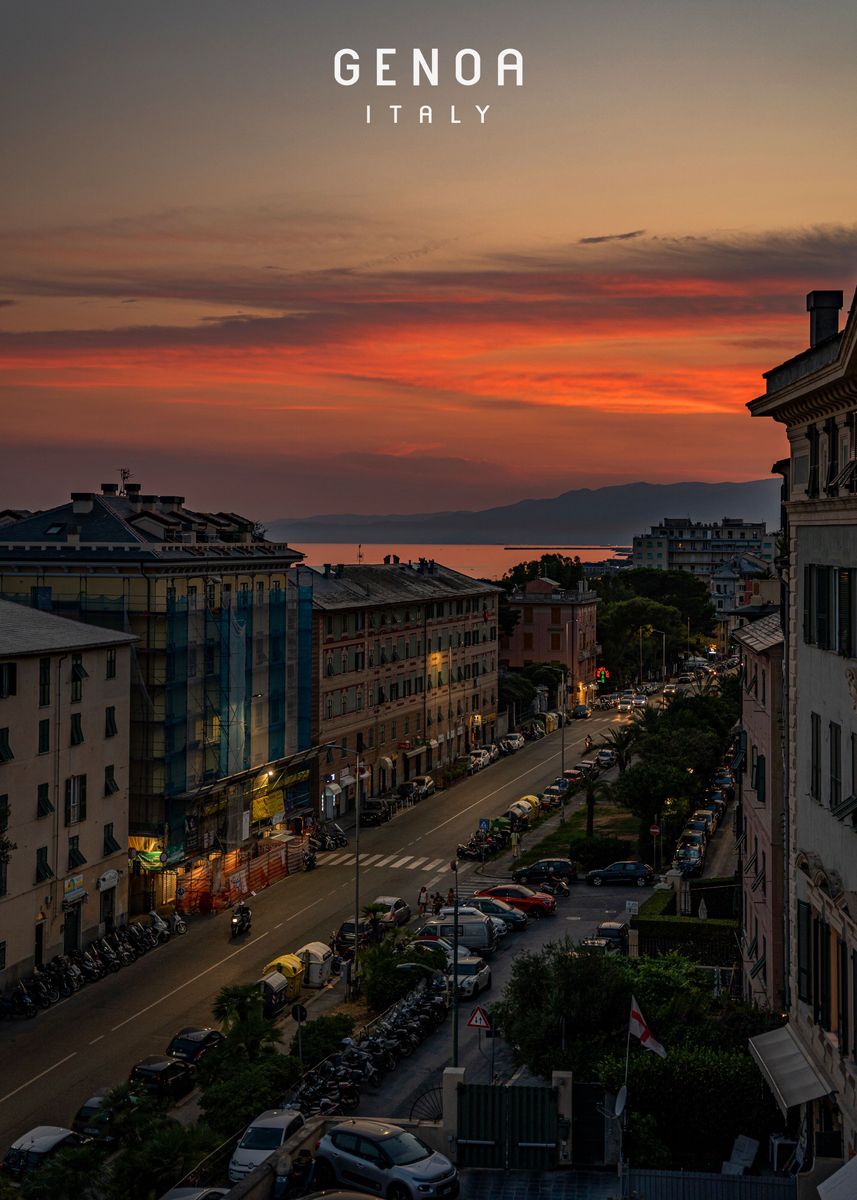 'Genoa' Poster, picture, metal print, paint by Famous City | Displate