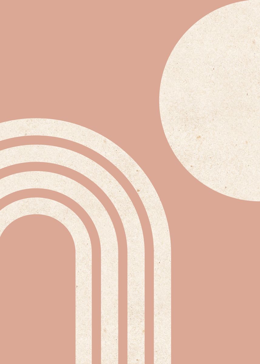 'Mid century modern rainbow' Poster, picture, metal print, paint by ...