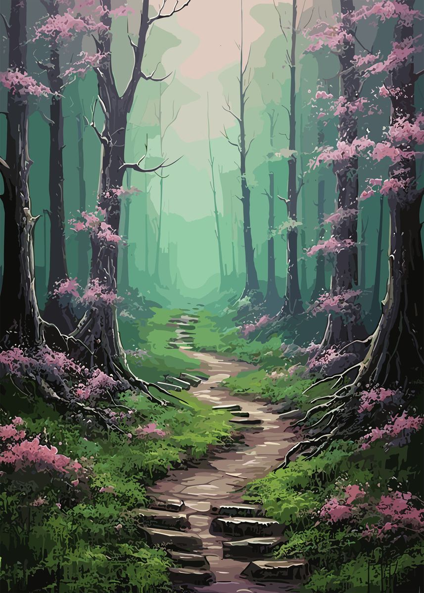 'Enchanted Forest ' Poster, picture, metal print, paint by Cool Worker ...