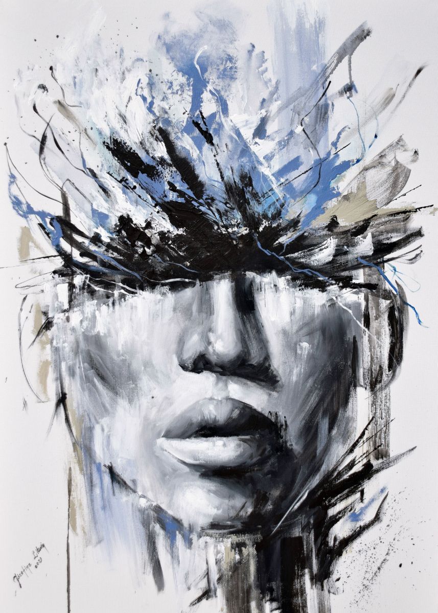 'Abstract face painting' Poster, picture, metal print, paint by ...