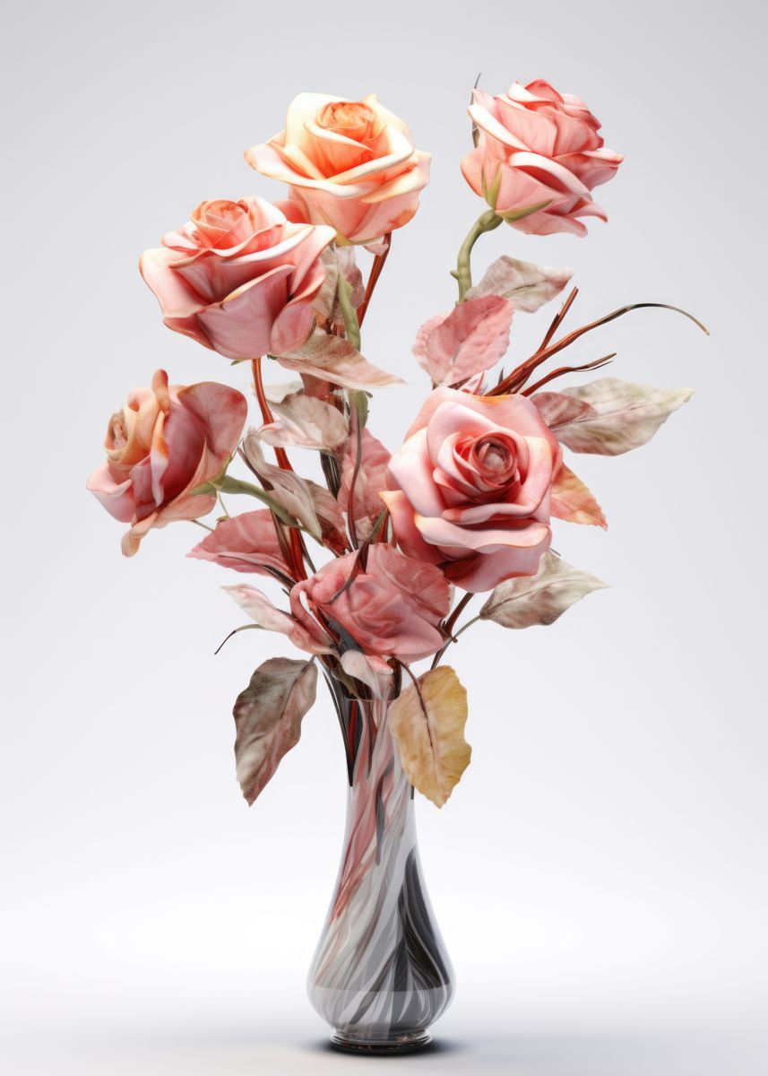 'Marble Roses' Poster, picture, metal print, paint by Stylianos ...