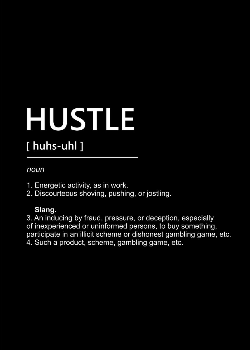 'hustle word' Poster, picture, metal print, paint by Ratna Mutia Dewi | Displate
