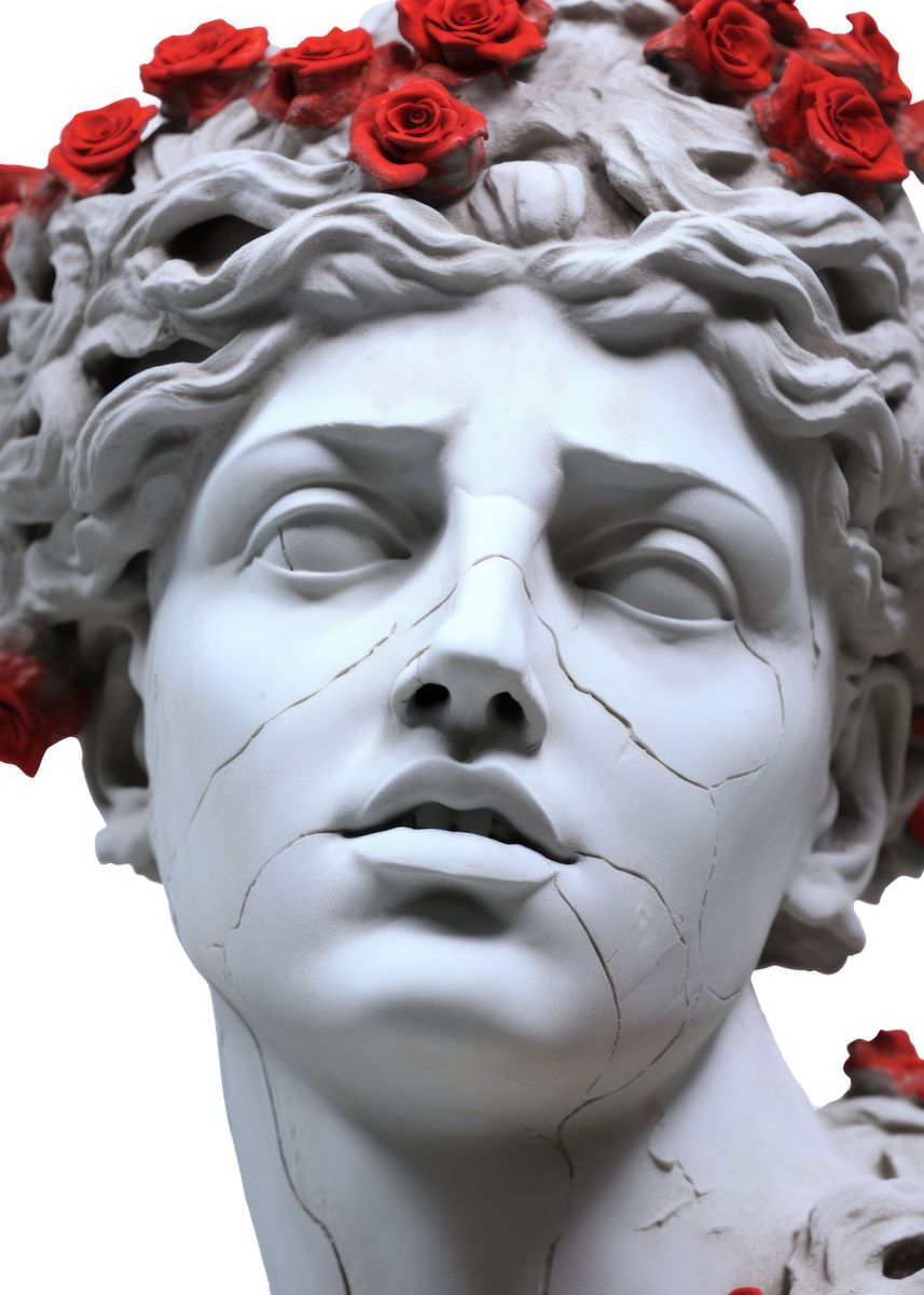 'Marble Statue Roses' Poster, picture, metal print, paint by Stylianos ...