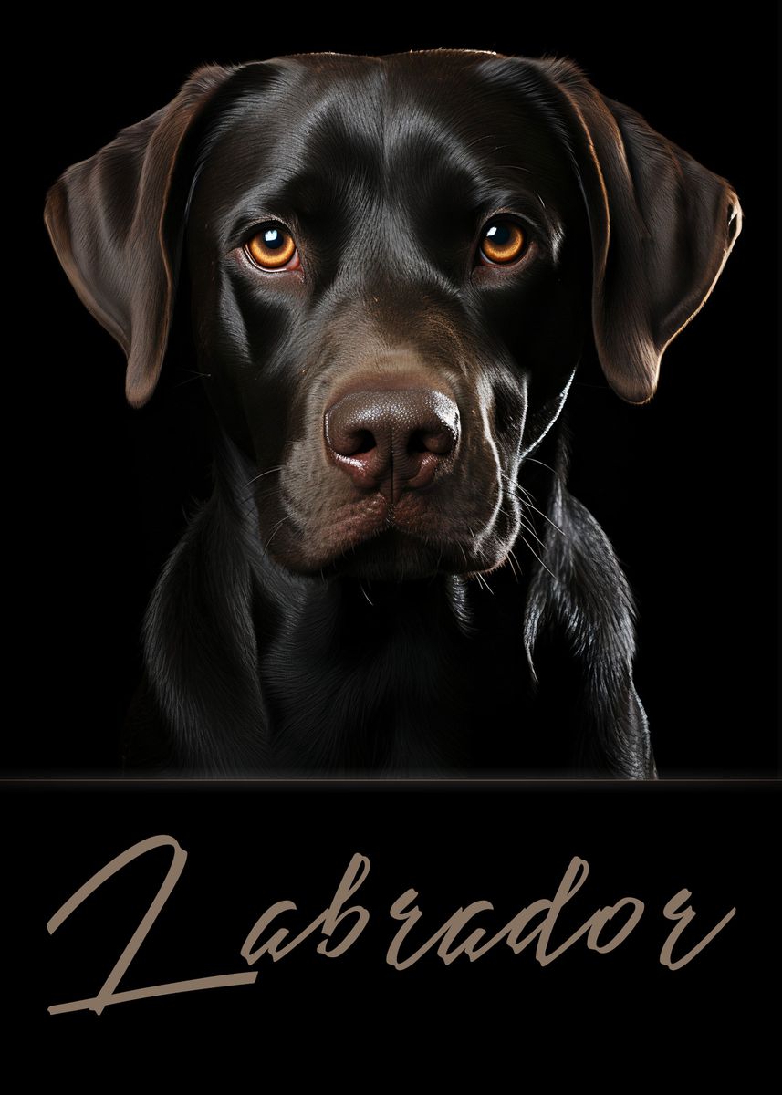 'Labrador' Poster, picture, metal print, paint by Van Zelman | Displate