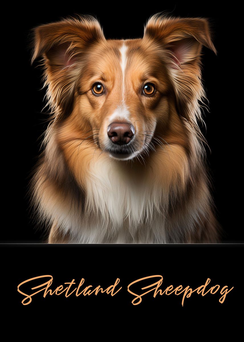 'Shetland Sheepdog' Poster, picture, metal print, paint by Van Zelman ...