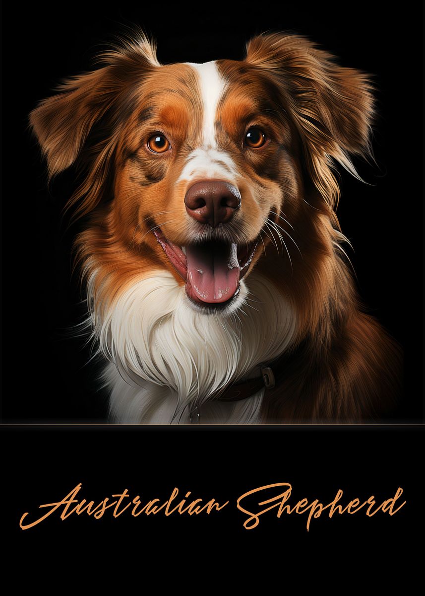 'Australian Shepherd' Poster, picture, metal print, paint by Van Zelman ...