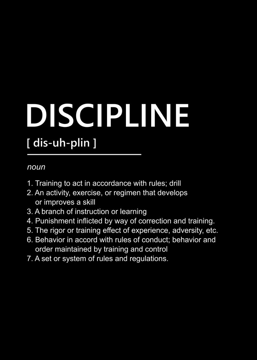 'discipline word' Poster, picture, metal print, paint by Ratna Mutia ...