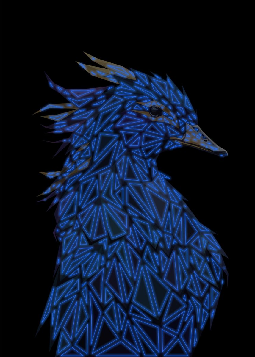 'Duck Low Poly Neon' Poster by Evanz Tampubolon | Displate