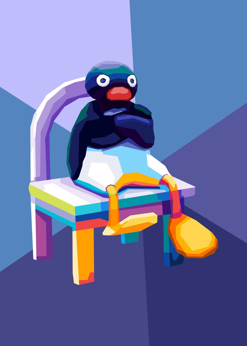 'Angry Pingu Meme Pop Art' Poster, picture, metal print, paint by ...
