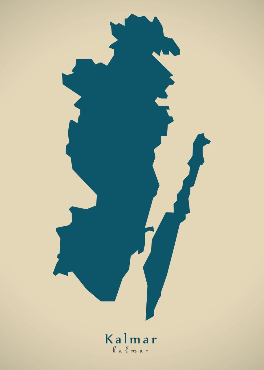 'Kalmar county map' Poster, picture, metal print, paint by Ingo Menhard ...