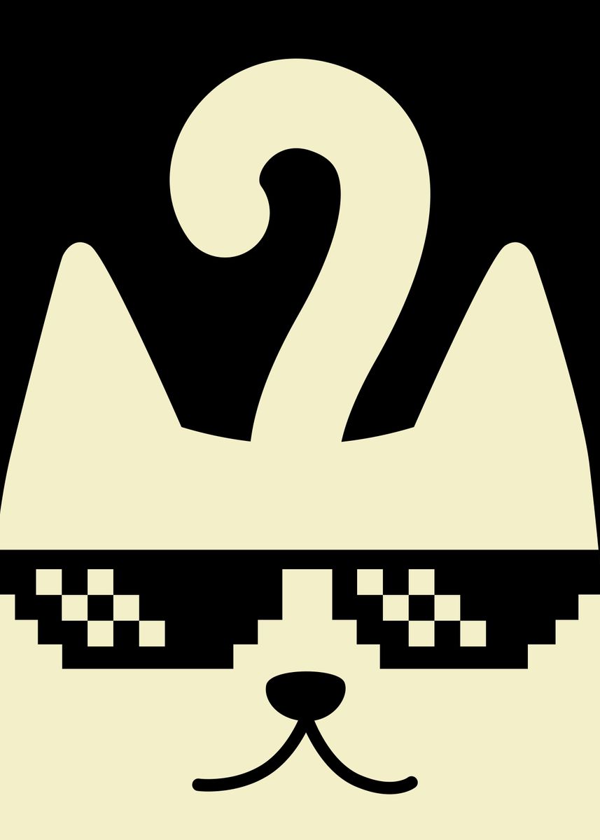 'Mr Cat' Poster, picture, metal print, paint by Muezzahero | Displate