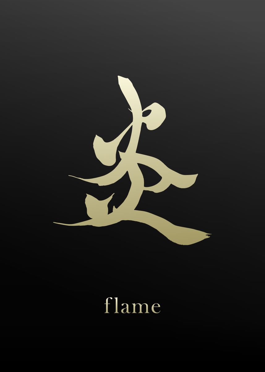 'Kanji Symbol for flame' Poster by art qlie | Displate