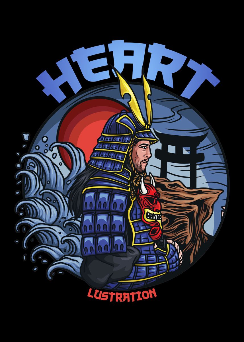 'Japanese Samurai Couple 01' Poster, picture, metal print, paint by ...